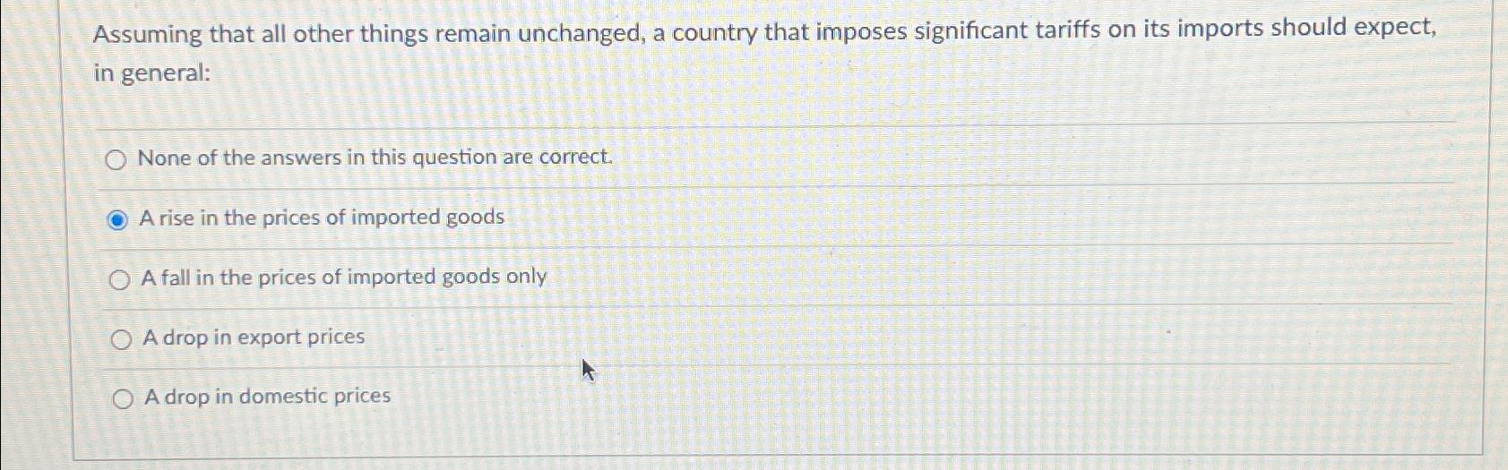 Solved Assuming that all other things remain unchanged, a | Chegg.com