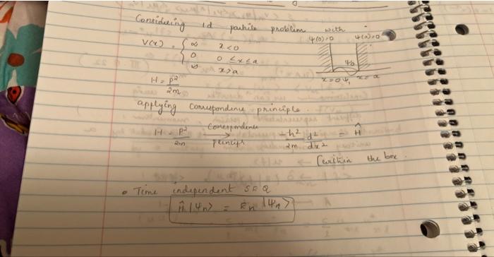 V(x)=⎩⎨⎧∞,0,∞,x a a) (5 pts) Write the | Chegg.com