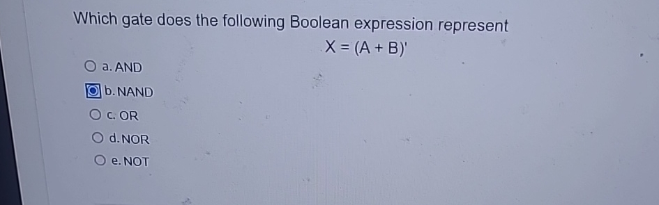 Solved Which gate does the following Boolean expression | Chegg.com