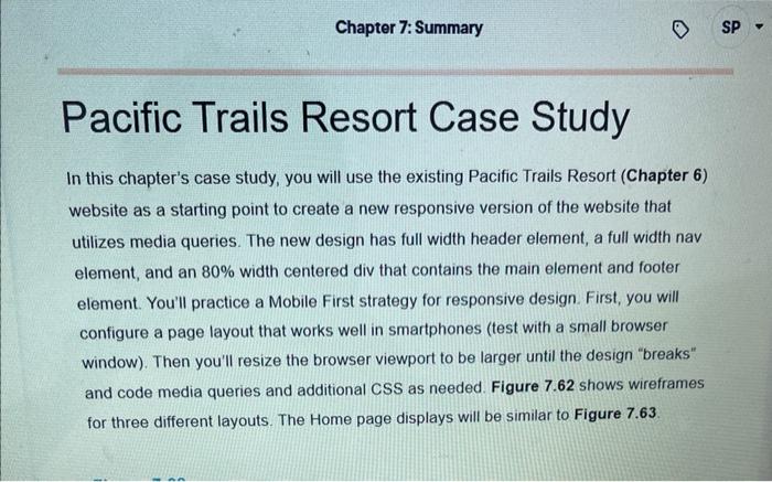 Pacific Trails Resort Case Study In this chapter's | Chegg.com