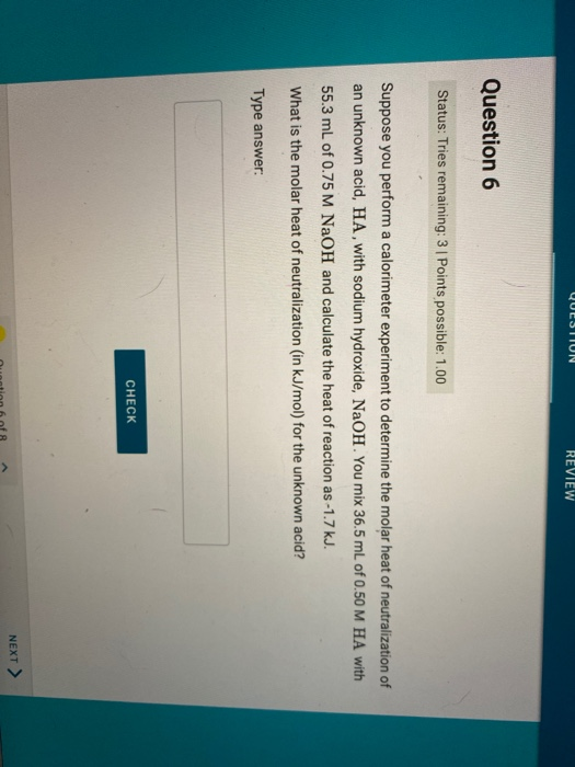 Solved QUESTION REVIEW Question 6 Status: Tries remaining: | Chegg.com