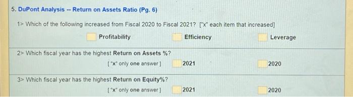 Solved DuPont Analysis5. DuPont Analysis - Return on Assets | Chegg.com
