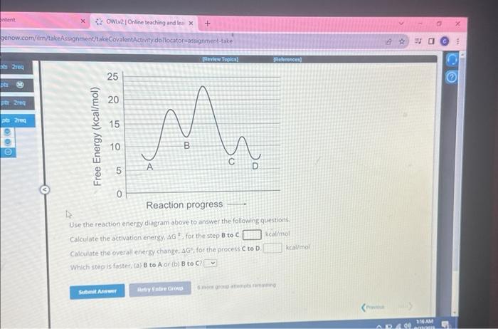 Solved Use the reaction energy diagram above to answer the | Chegg.com