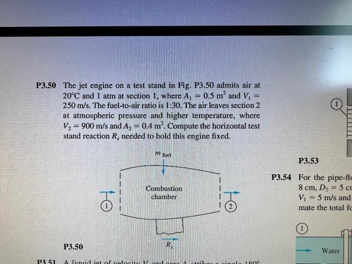 P3.50 The jet engine on a test stand in Fig. P3.50 | Chegg.com