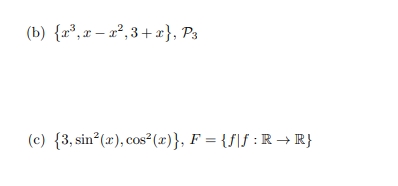 Solved For each set of vectors determine whether they are | Chegg.com