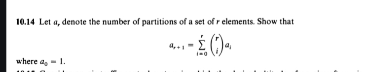Solved Let ar ﻿denote the number of partitions of a set of r | Chegg.com