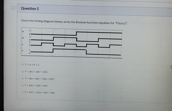 Solved Question 1 Given the timing diagram below, write the | Chegg.com