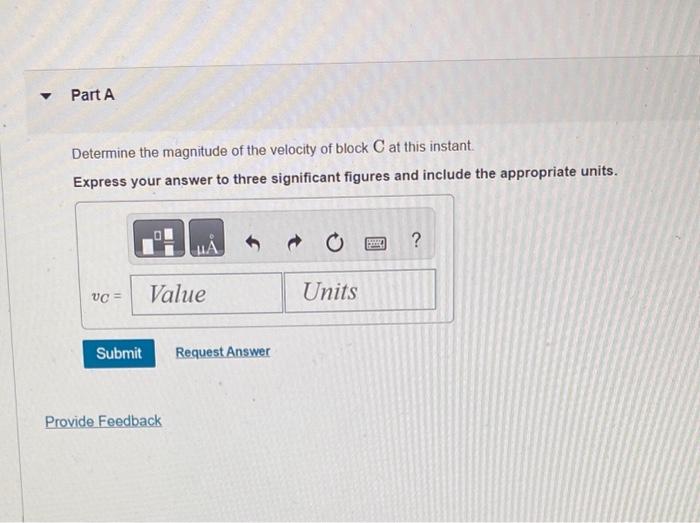 Solved When the slider block C is in the position shown in | Chegg.com