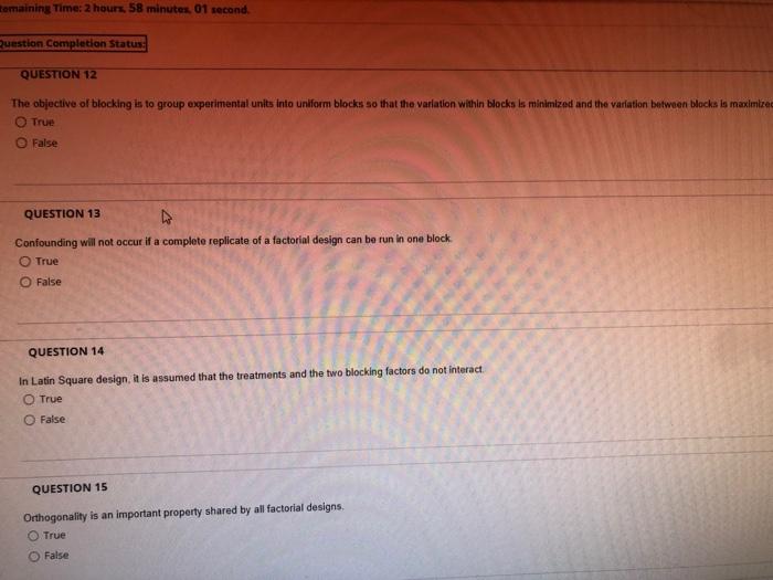 Solved The objective of blocking is to group experimental | Chegg.com