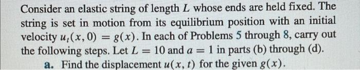Solved Consider an elastic string of length L whose ends are | Chegg.com