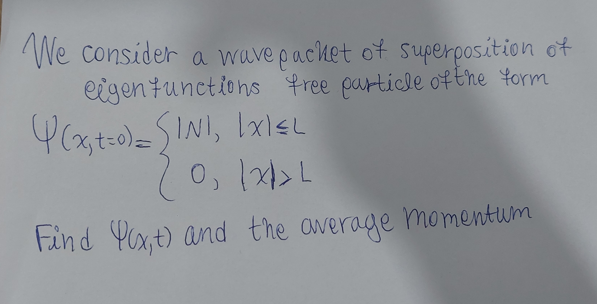 Solved We consider a wavepacket of superposition of | Chegg.com