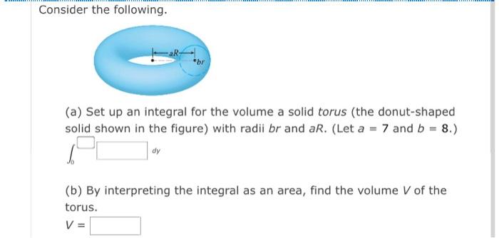 Solved Consider the following. (a) Set up an integral for | Chegg.com