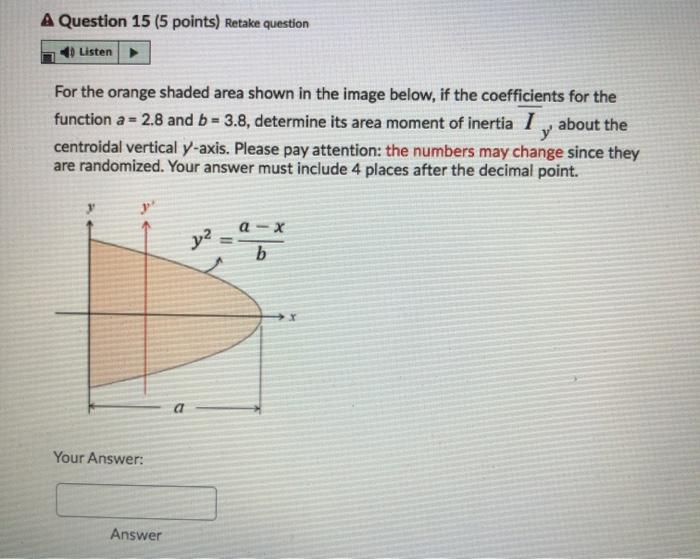 Solved A Question 15 (5 points) Retake question Listen For | Chegg.com