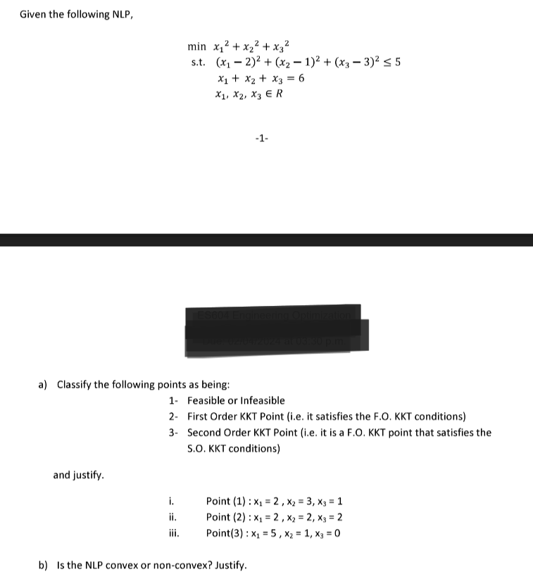 Solved Consider the following two nonlinear programs:Given | Chegg.com