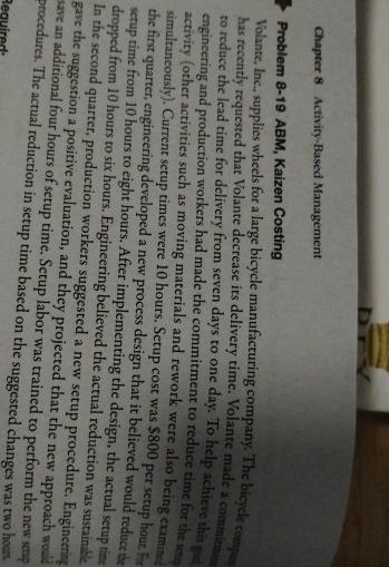 Solved Chapter 8 ﻿Activity-Based ManagementProblem 8-19 | Chegg.com