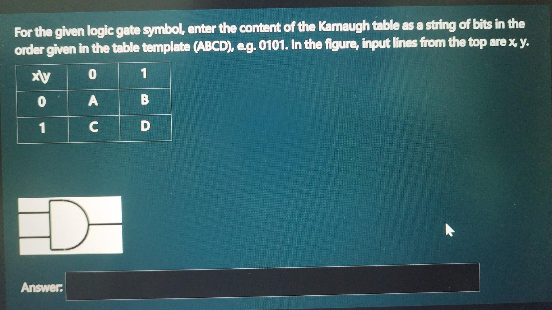 For the given logic gate symbol, enter the content of | Chegg.com