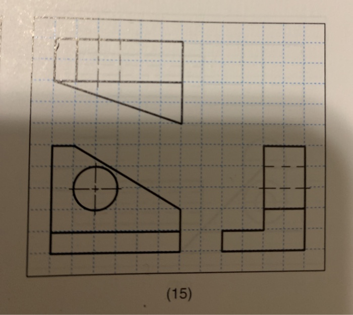 Solved Draw a SE isometric view from the three given | Chegg.com