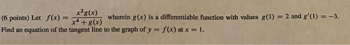 Solved (6 points) Let f(x)=x4+g(x)x2g(x) wherein g(x) is a | Chegg.com