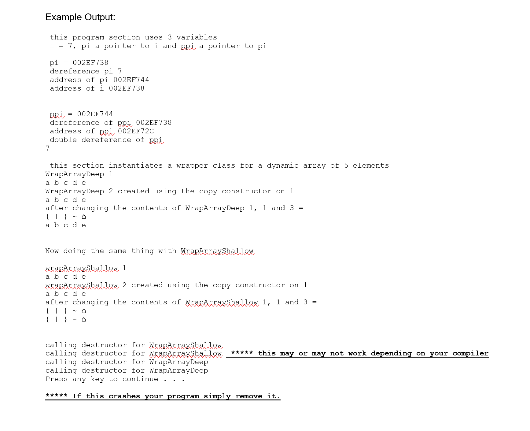 Solved Chapter 10 ﻿PointersIn C++ ﻿PleaseExample Output:this | Chegg.com