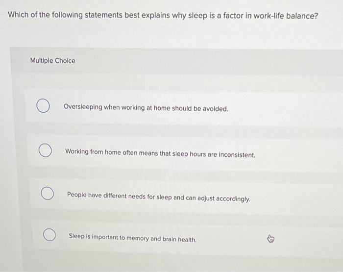 Solved Which of the following statements best explains why | Chegg.com