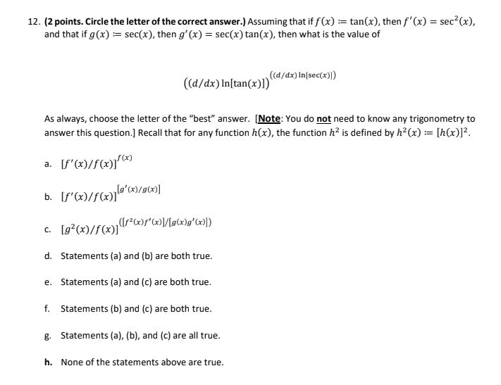 Solved 2 points Circle The Letter Of The Correct Answer