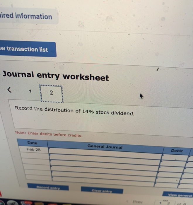 Solved Required information Exercise 11-6 Stock dividends | Chegg.com