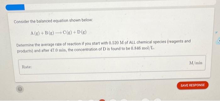 Solved Consider the balanced equation shown below: | Chegg.com