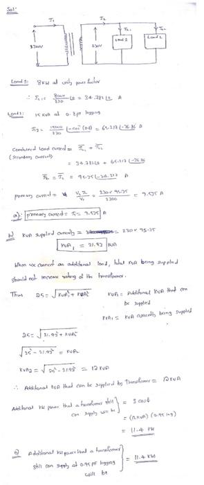 Solved 56. A transformer whose nameplate reads 2300/230 V, | Chegg.com