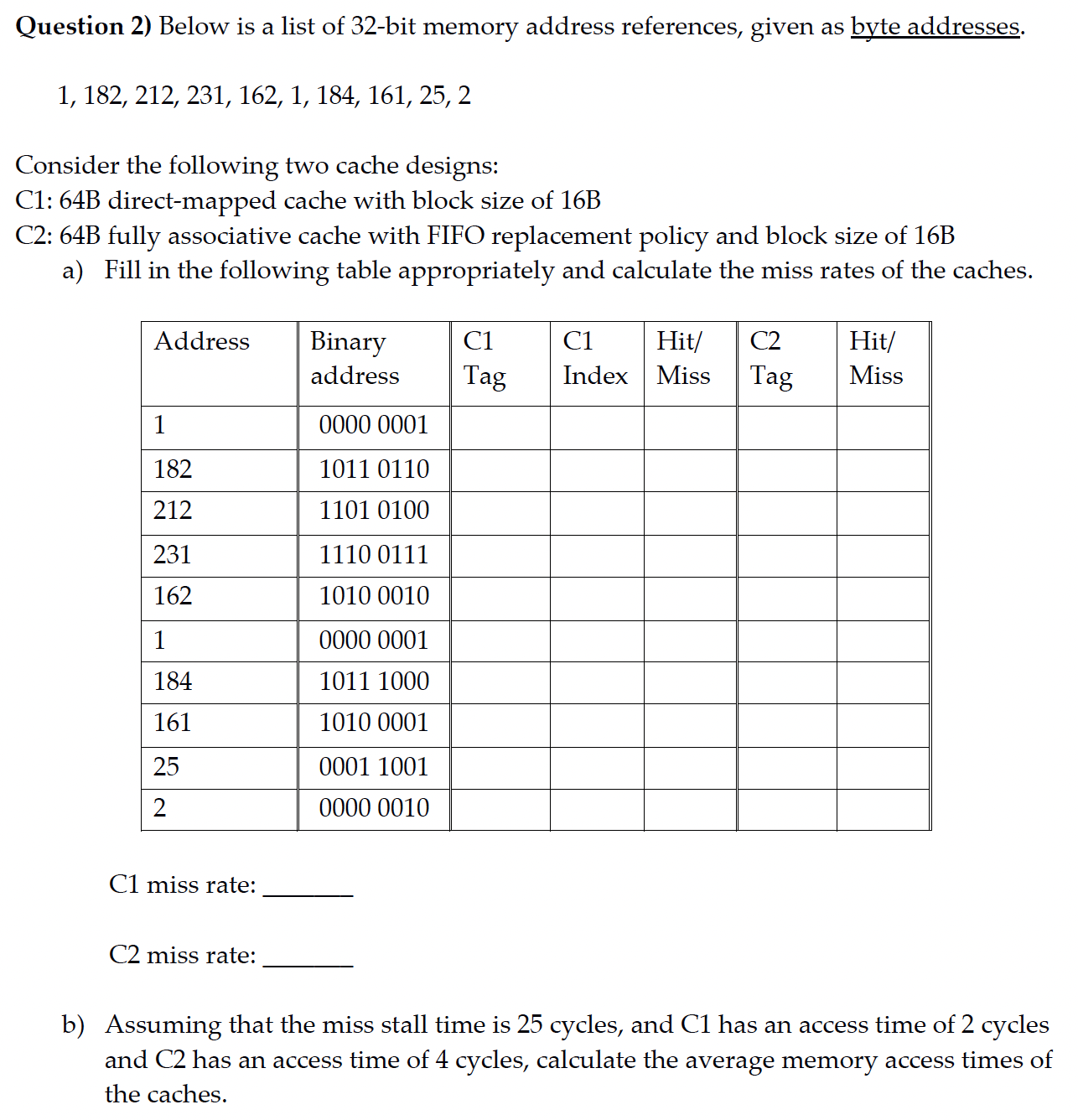 Solved please solve this problemQuestion 2) ﻿Below is a list | Chegg.com