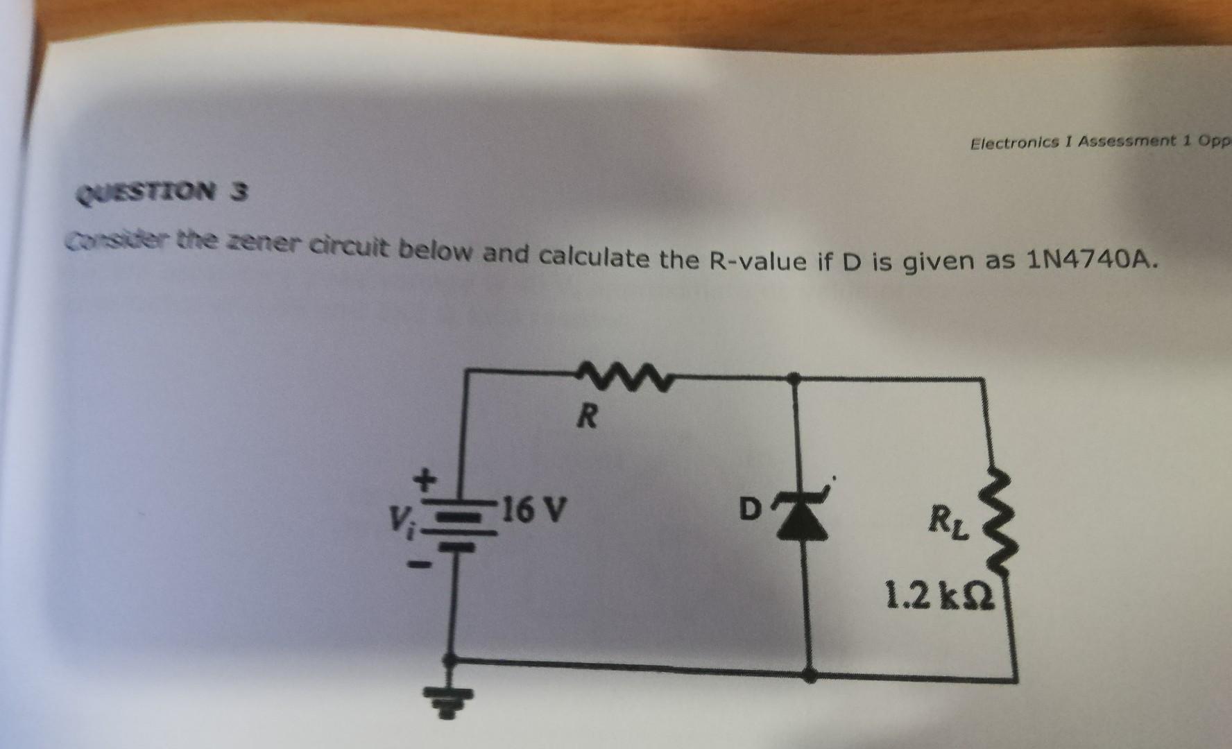 Solved corsider the zener circuit below and calculate the | Chegg.com