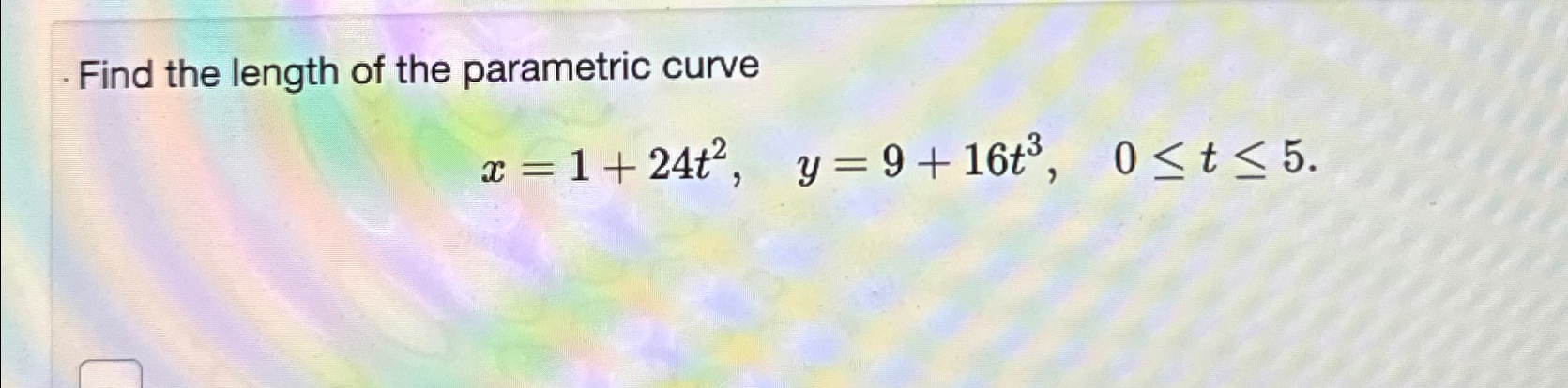 Solved Find the length of the parametric | Chegg.com