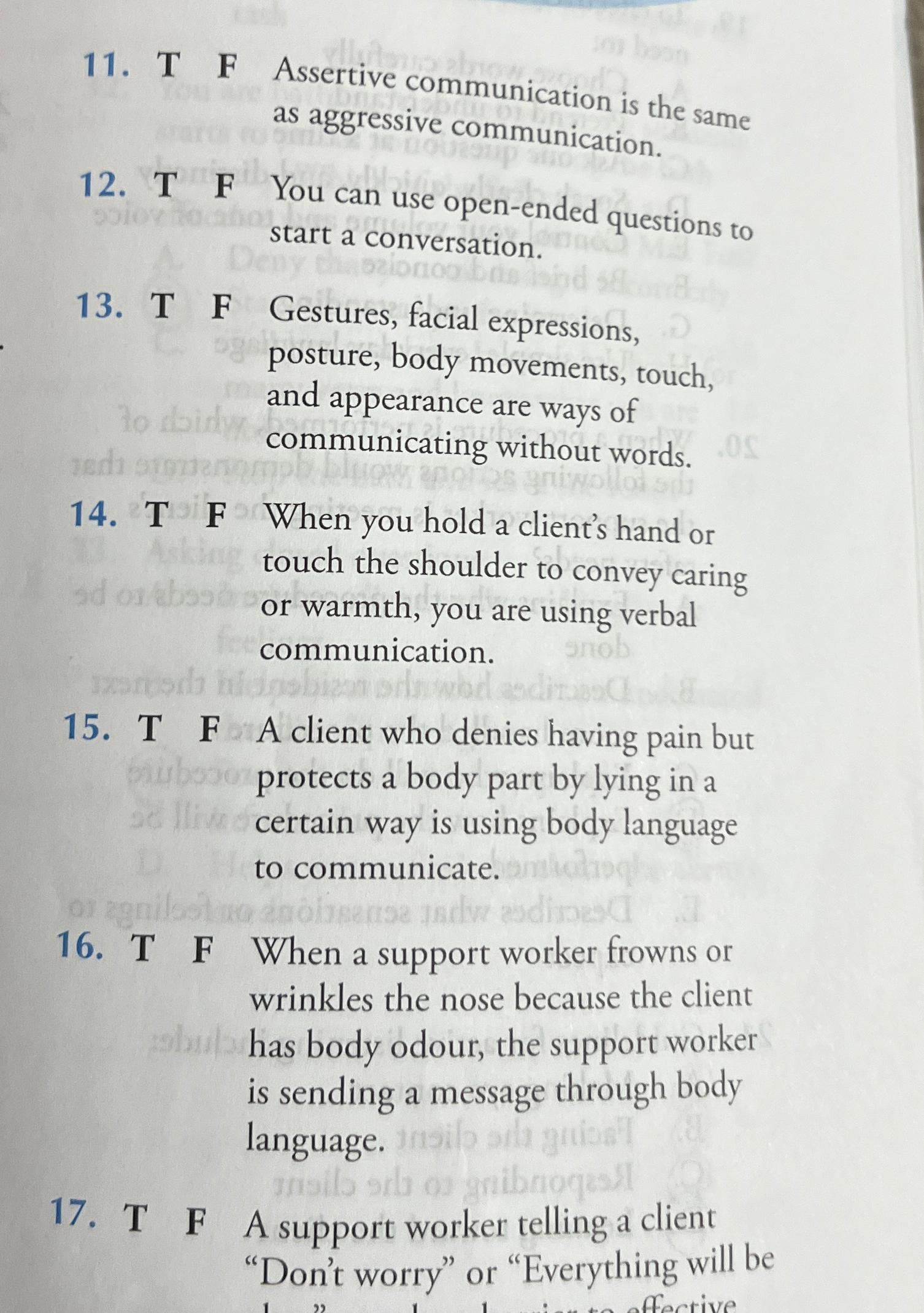 Solved T F Assertive communication is the same as aggressive | Chegg.com