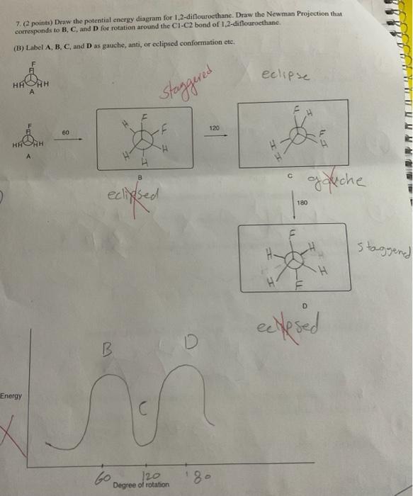 Solved 7. 2 points) Draw the potential energy diagram for | Chegg.com