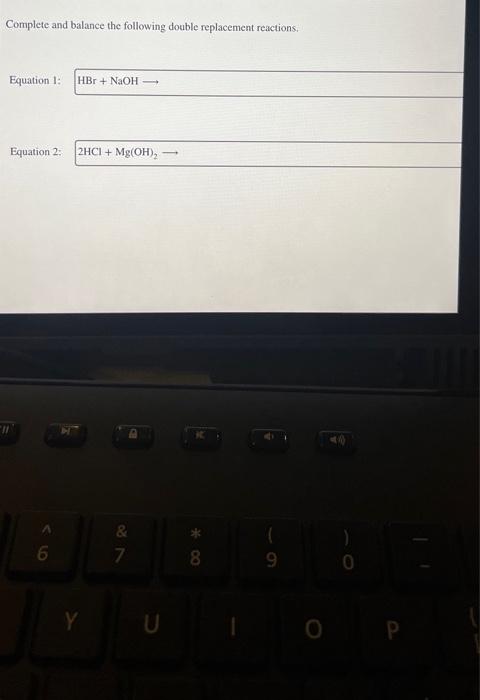 Solved Complete and balance the following double replacement | Chegg.com
