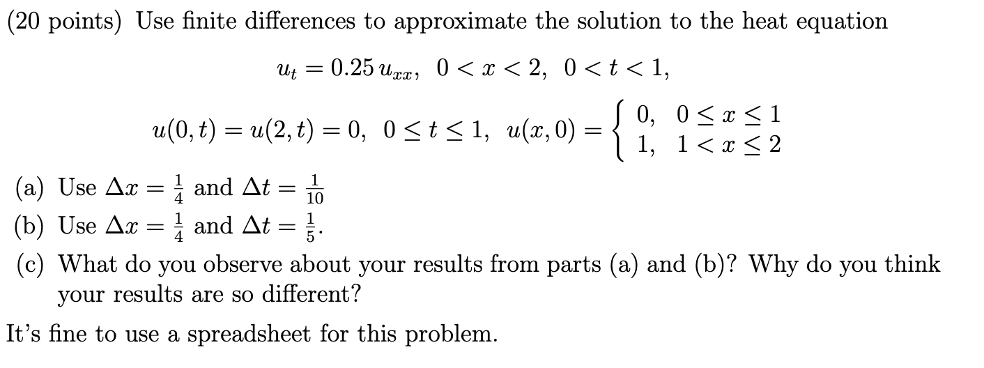 Solved 20 ﻿points ﻿use Finite Differences To ﻿approximate