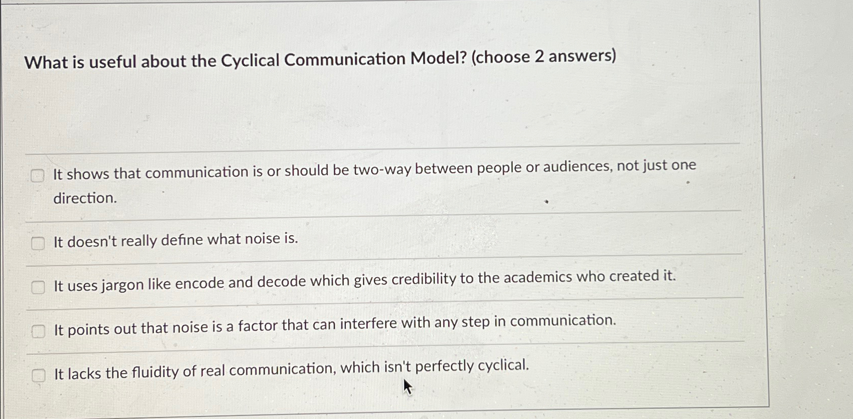 Solved What is useful about the Cyclical Communication | Chegg.com