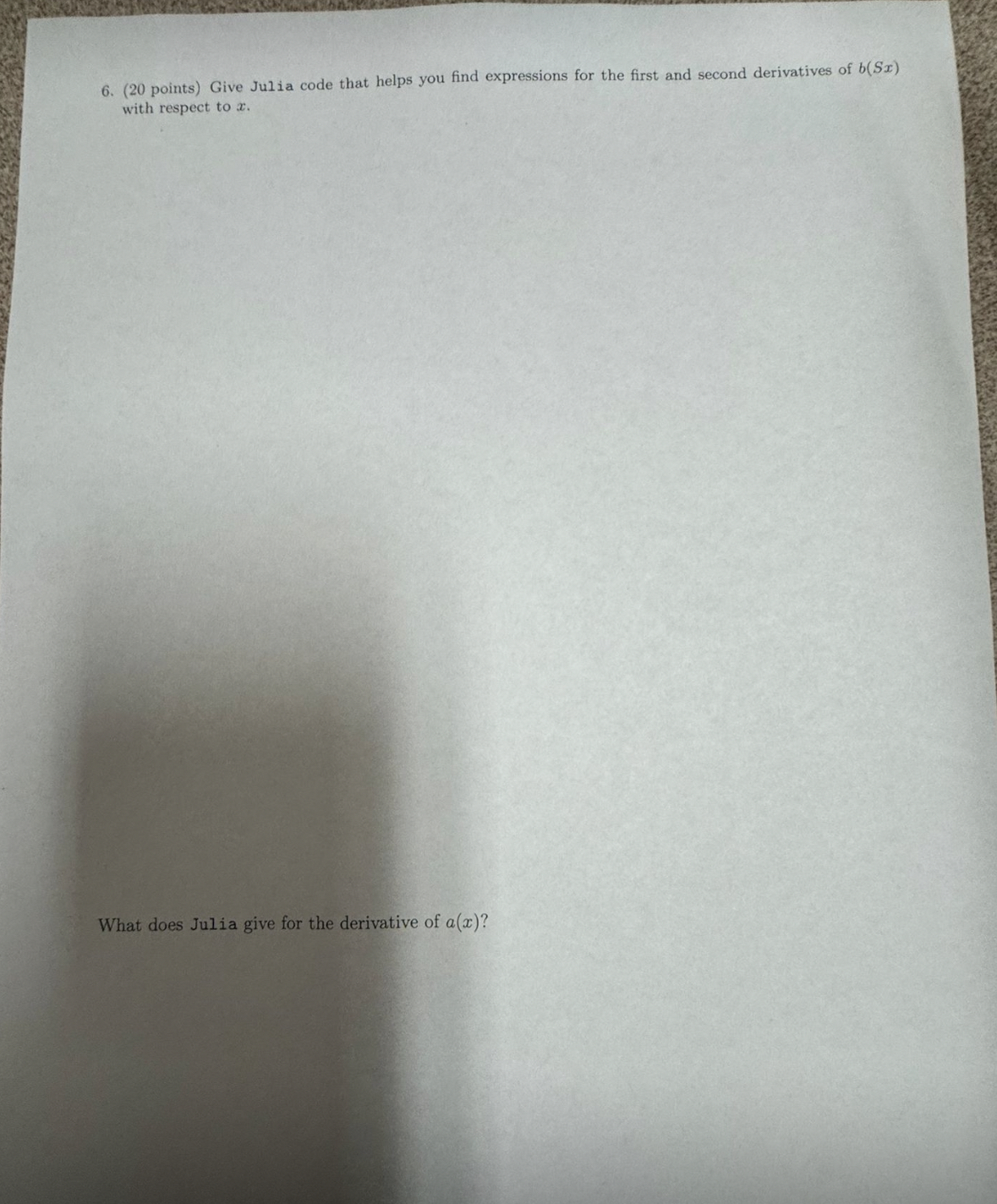 Solved (20 ﻿points) ﻿Give Julia code that helps you find | Chegg.com