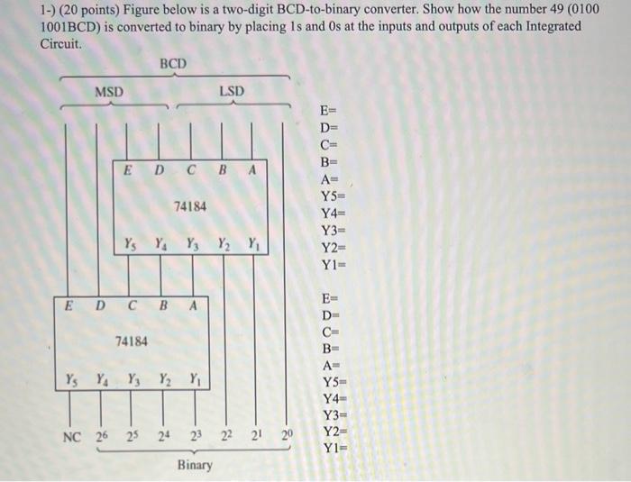 Solved 1-) (20 points) Figure below is a two-digit | Chegg.com