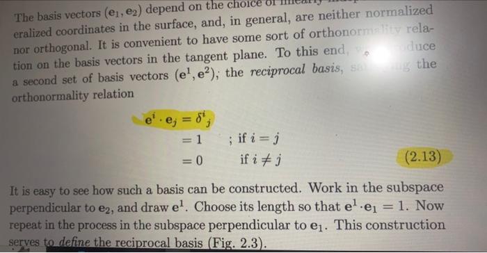 Solved The basis vectors (e1,e2) depend on the eralized | Chegg.com