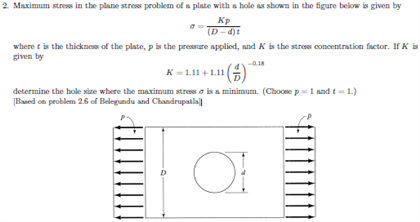 Solved Maximum stress in the plane stress problem of a plate | Chegg.com