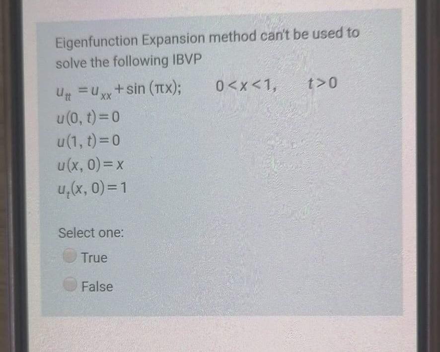 Solved Eigenfunction Expansion method can't be used to solve | Chegg.com