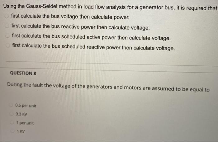 Solved Using the Gauss-Seidel method in load flow analysis | Chegg.com