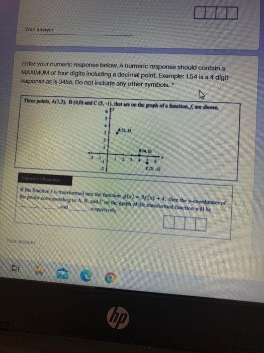 Solved Your Answer Enter Your Numeric Response Below A 