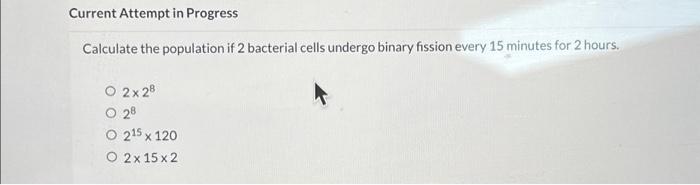 Solved Current Attempt in Progress Calculate the population | Chegg.com