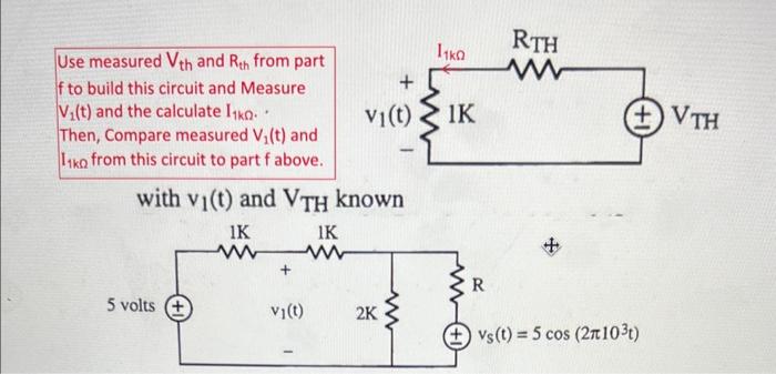Solved Use measured Vth and Rth from part f to build this | Chegg.com