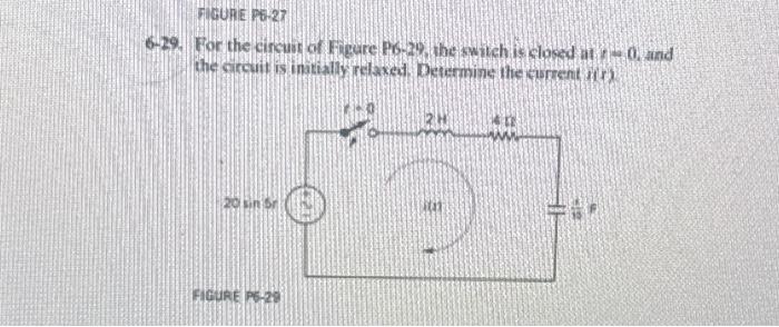 Solved 29. For the circuit of Figure PB-29, the swith is | Chegg.com