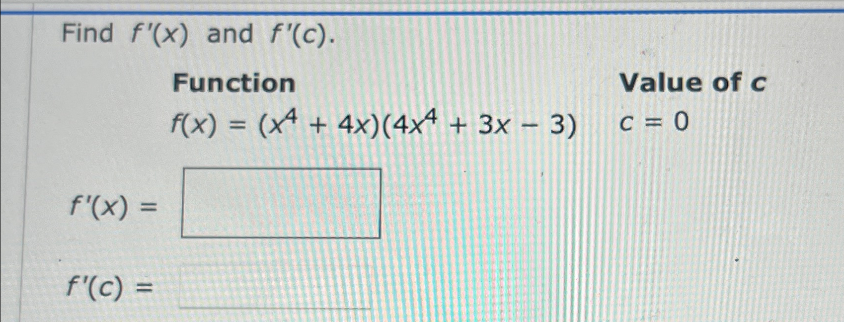 Solved Find f'(x) ﻿and | Chegg.com