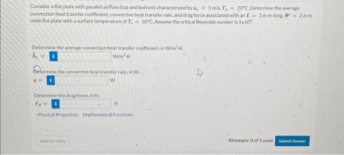 Solved Consider a flat plate with parallel airflow (top and | Chegg.com