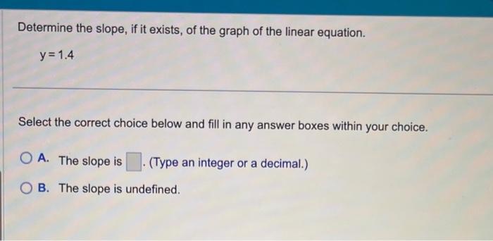 Solved Determine the slope, if it exists, of the graph of | Chegg.com