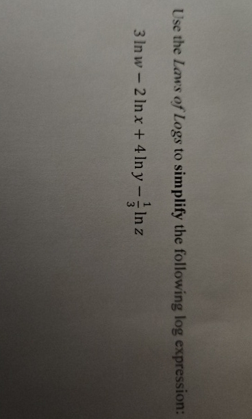 Solved Use the Laws of Logs to simplify the following log | Chegg.com